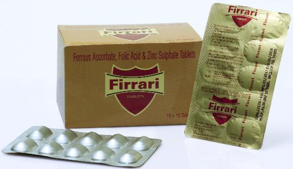 FIRRARI Tablet ,Ferrous Ascorbate Folic Acid Tablets Manufacturer and ...